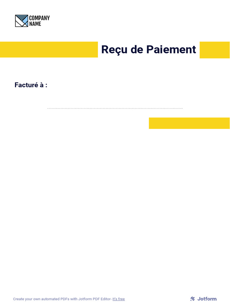 Reçu de Paiement: Facturé À | PDF