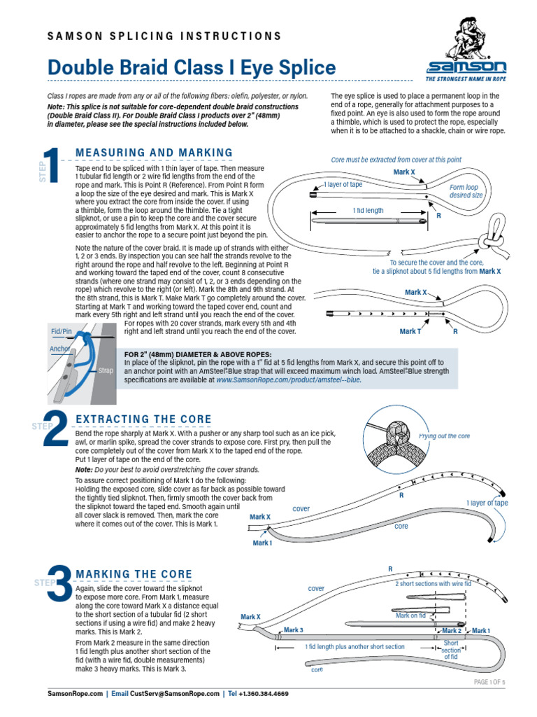 Double Braid Eye Splice Guide | PDF | Rope | Ropework