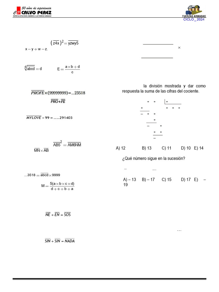 Anticipado 2024 - Ejercicios 13A - Repaso III | PDF