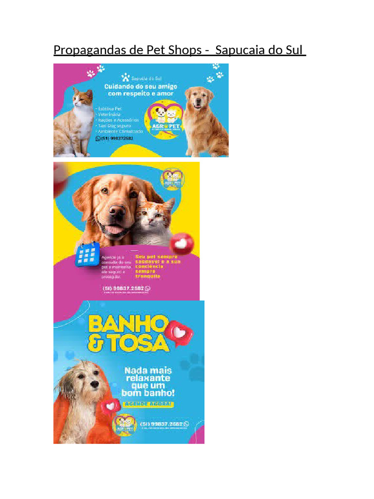 atividade 4 uc 13 Propagandas de Pet Shops | PDF