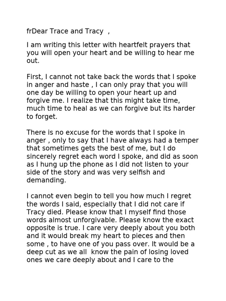 Dear Trace and Tracy | PDF