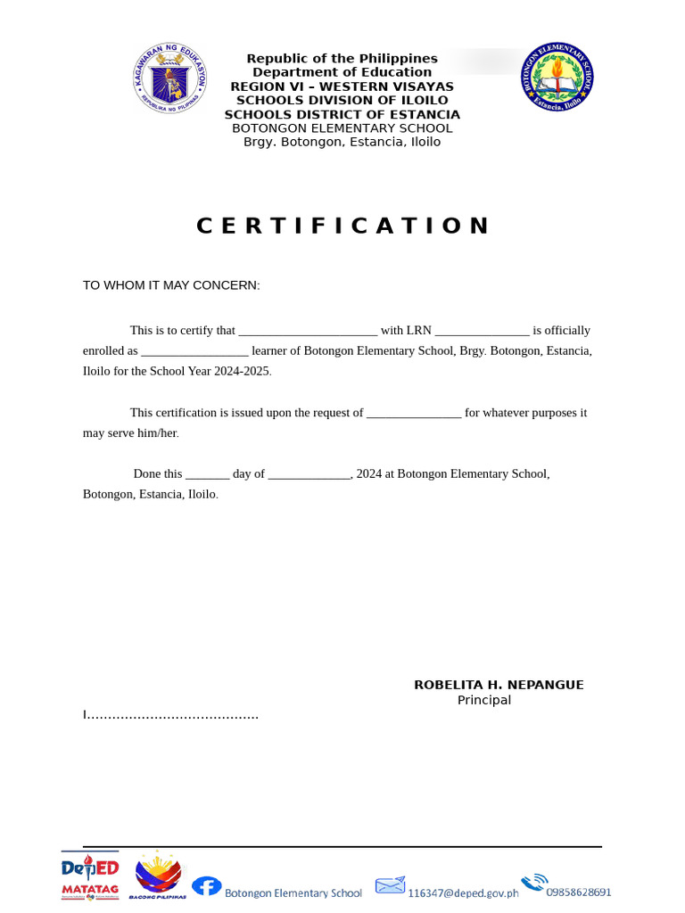 Certification Template | PDF