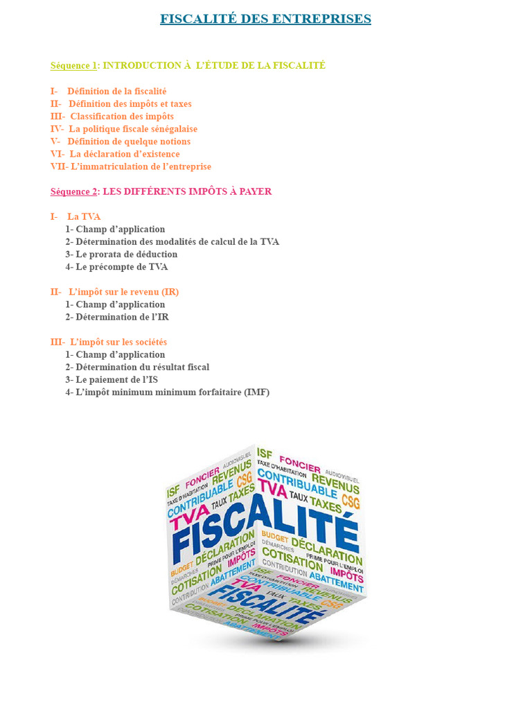Fiscalité Des Entreprises | PDF