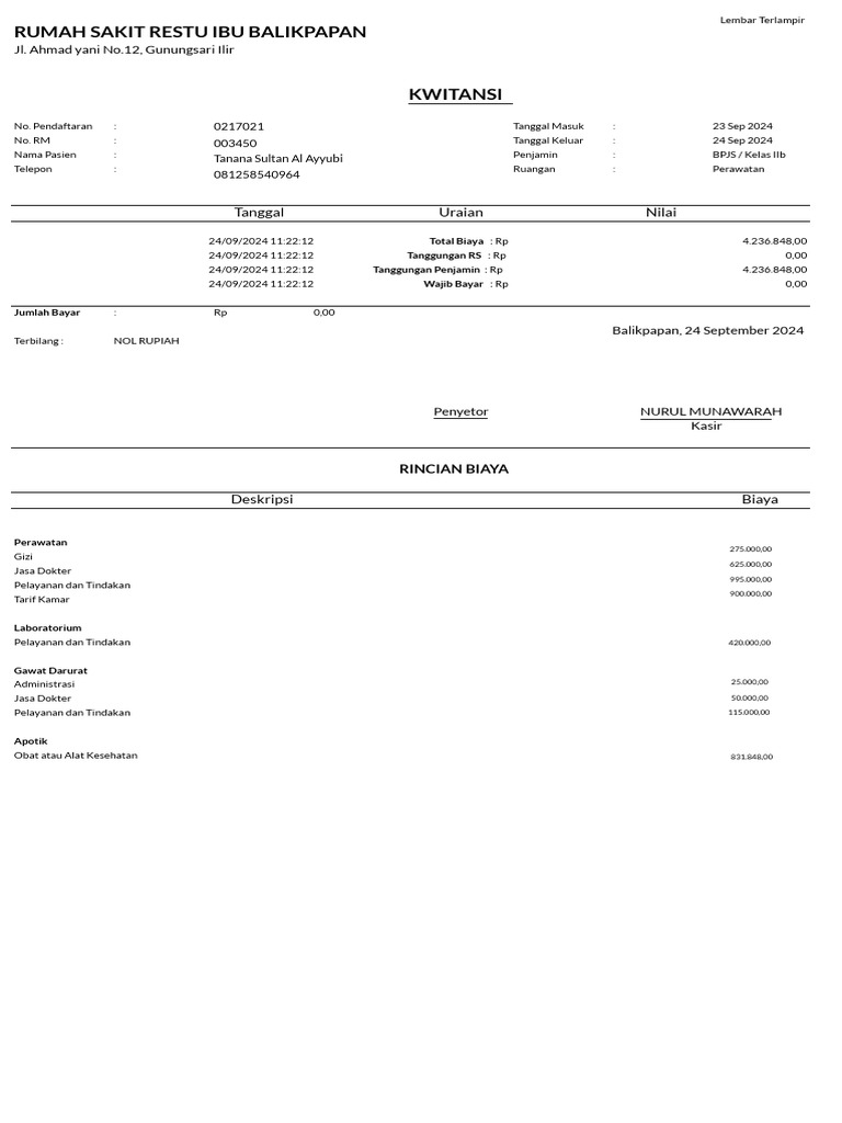 NOTA RS RESTU IBU - PDF - 1 | PDF