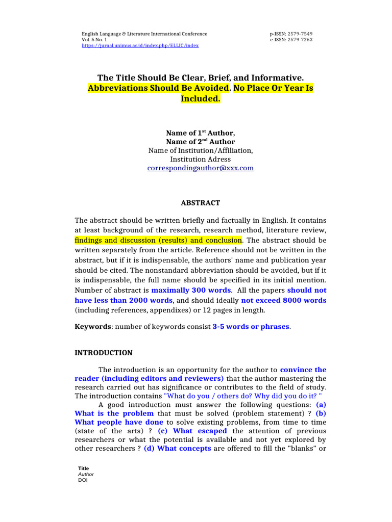 ellic Template Article ELLIC 5 | PDF