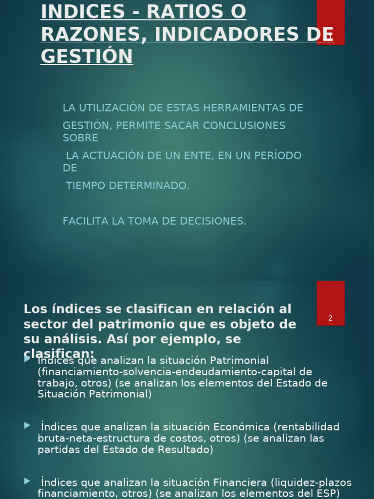 Clase 3 - Ratios o Razones, Indicadores o Índices - Presentación Udemm ...