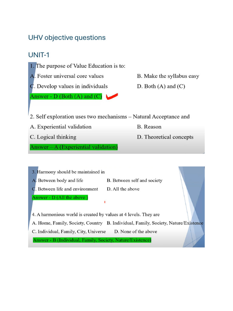 UHV OBJECTIVE DATABASE | PDF