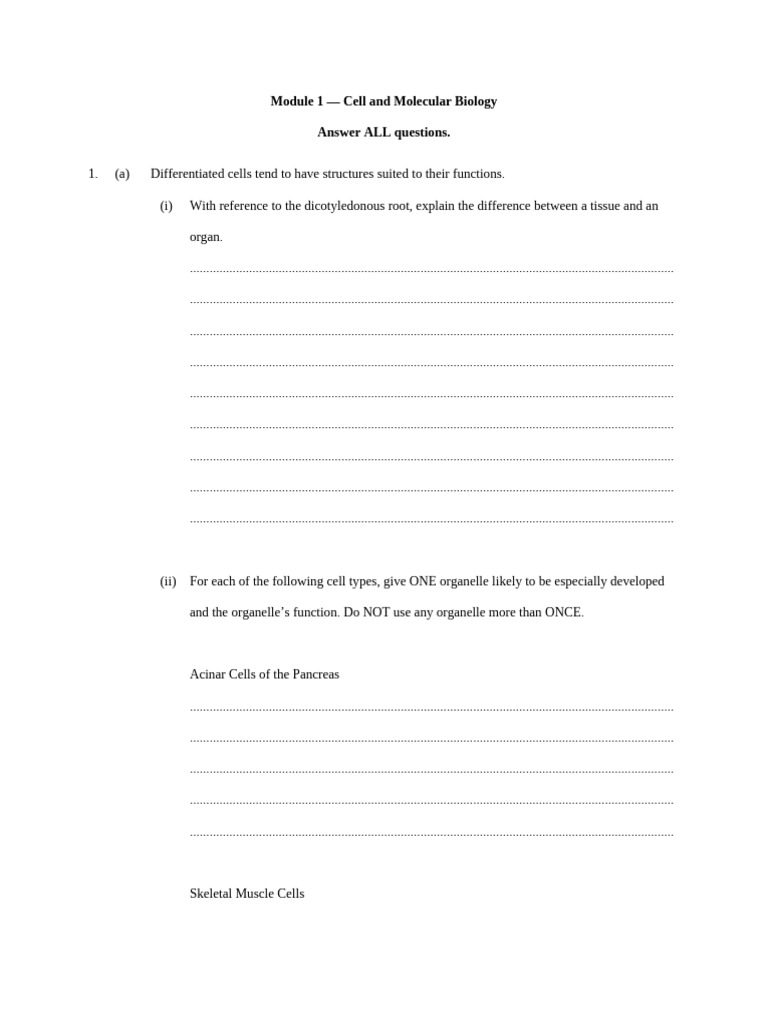CAPE Biology Unit 1 Paper 2 A Paper | PDF | Cell (Biology) | Organelle