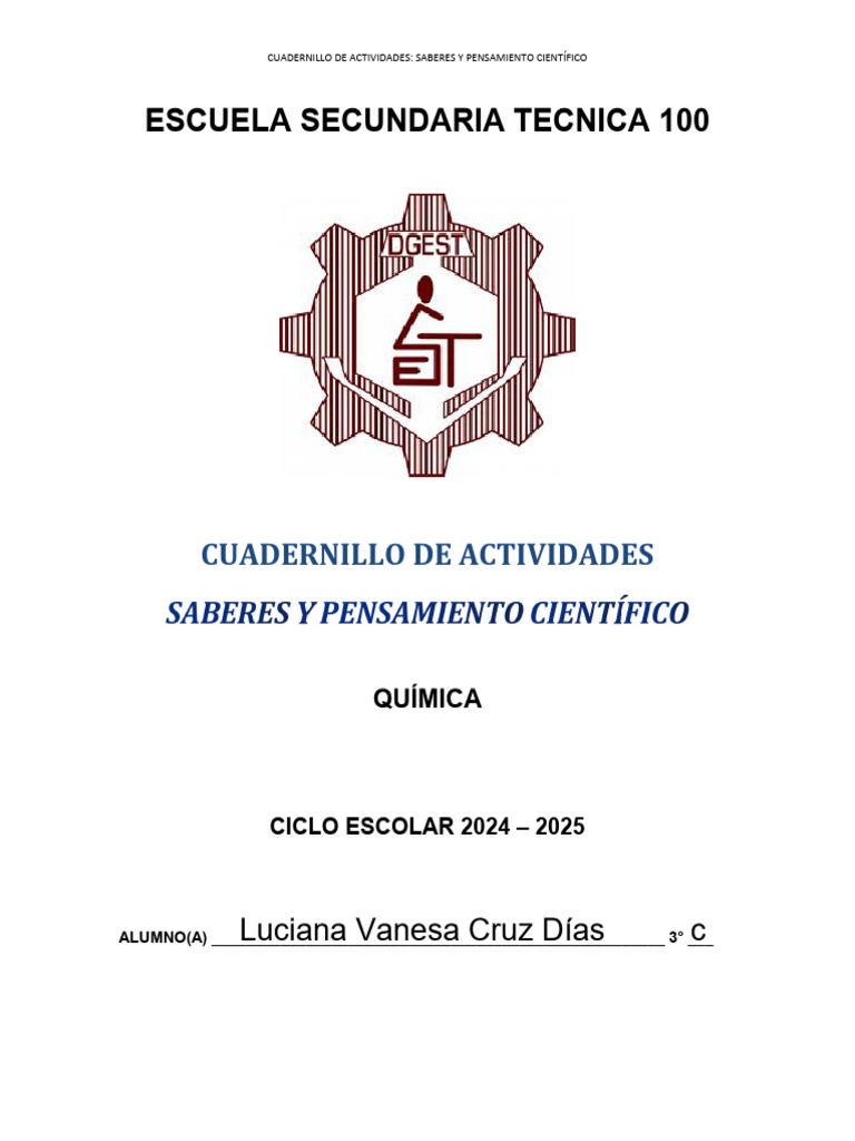 Cuaderno de Ciencias Iii para El Alumno | PDF