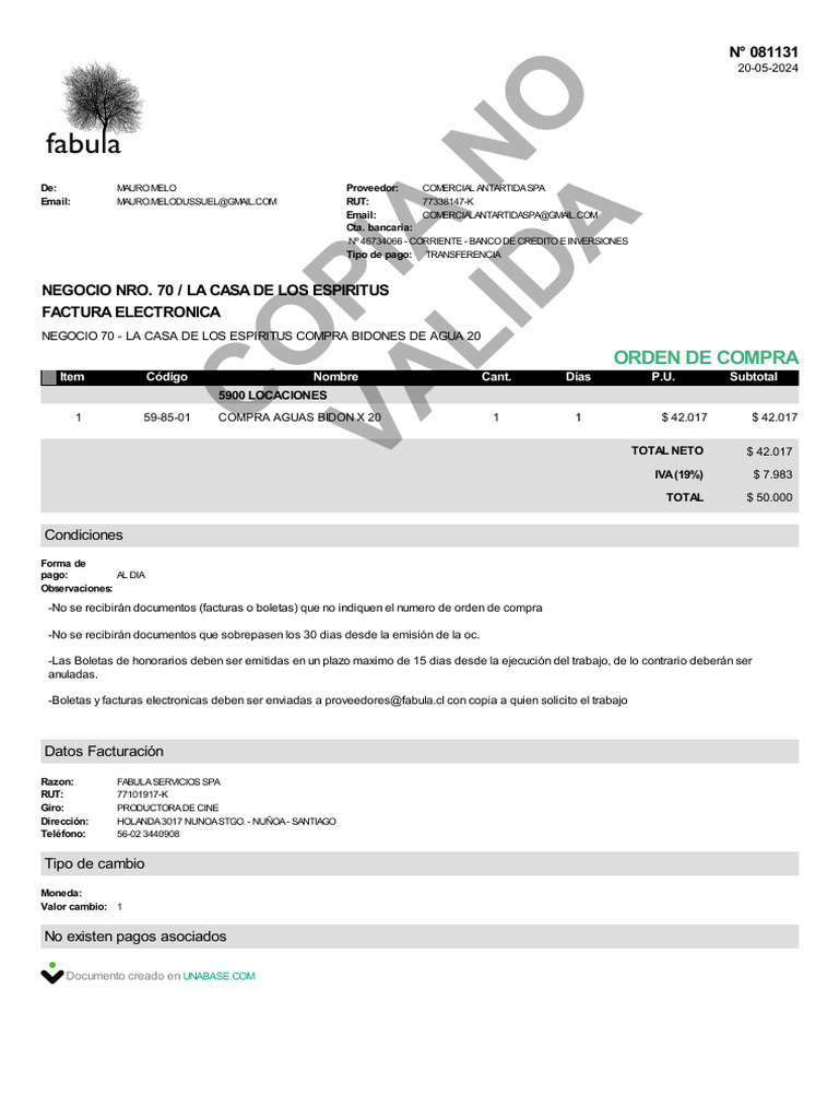 OC 081131 Borrador | PDF