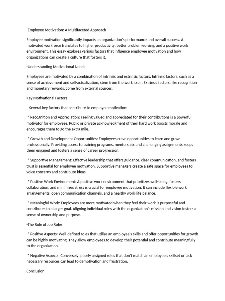 Employee Motivation | PDF