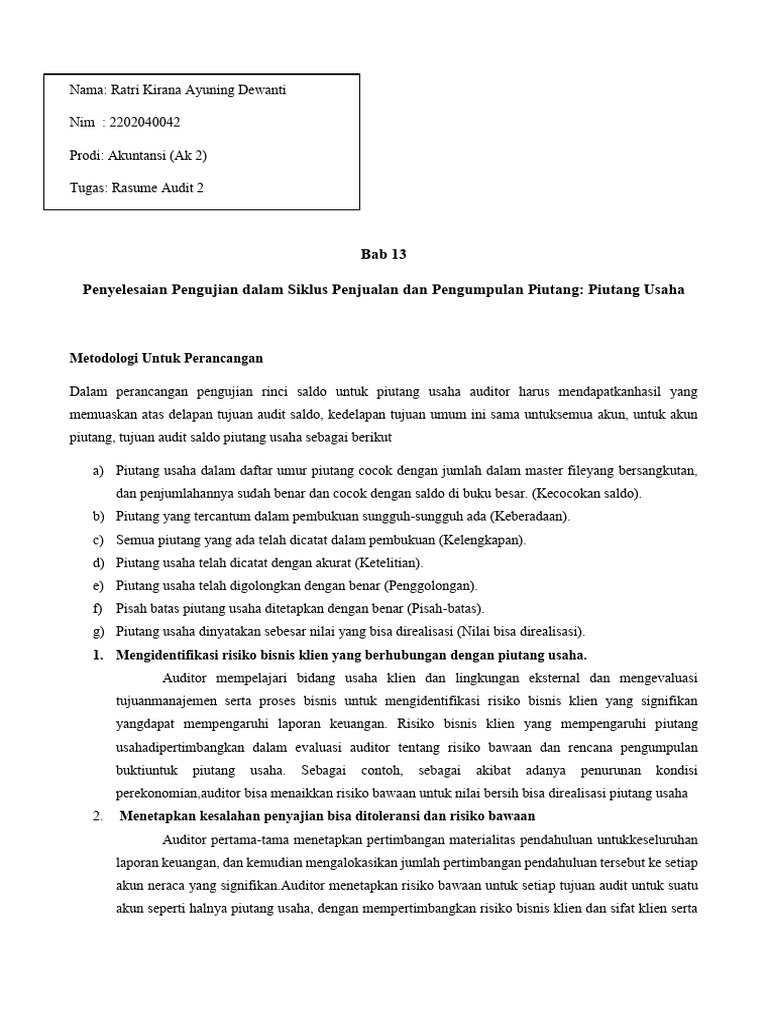 Bab 13 Audit | PDF