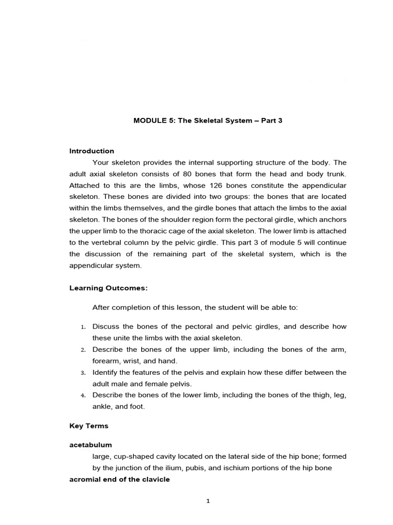 Module 5.3 The Skeletal System Part 3 | PDF | Pelvis | Elbow