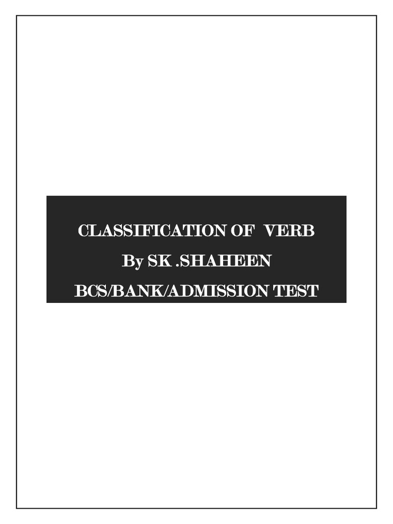 CLASSIFICATION OF VERB full update 2 | PDF