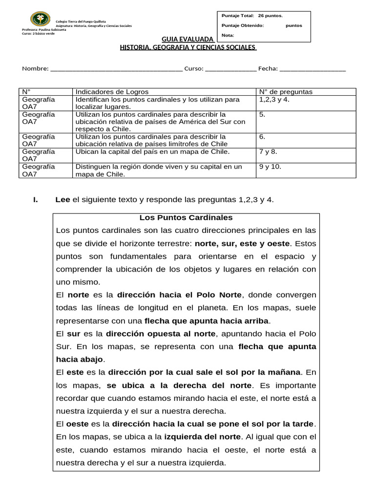 Guia Evaluada 1 Historia | PDF