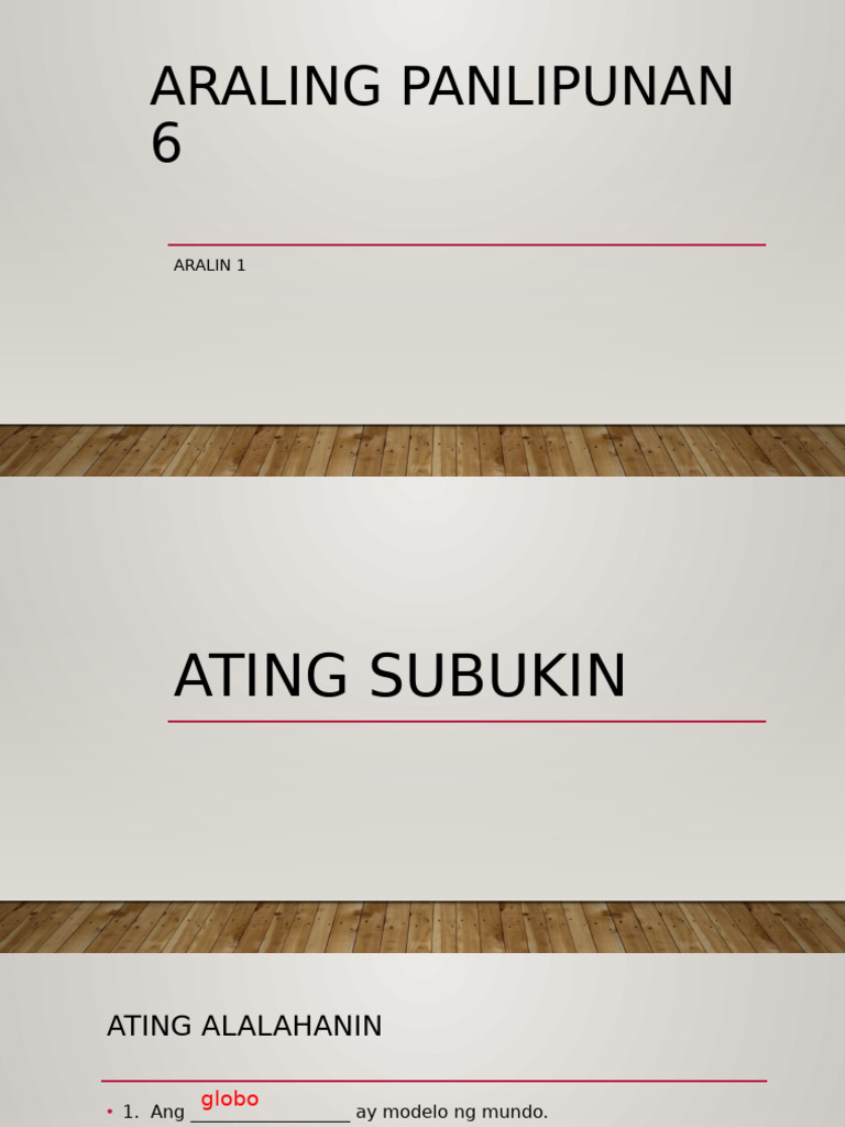 Araling Panlipunan 6 Aralin1 | PDF
