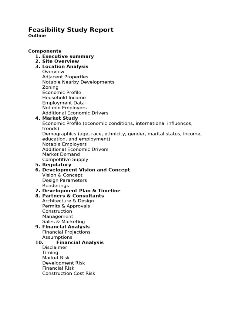 Template 2a - Feasibility Study Report Outline | PDF