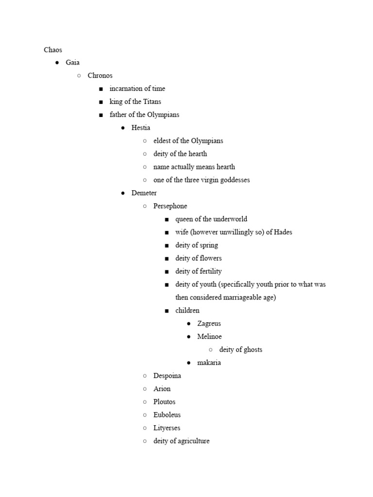 Family Tree of Greek Mythology | PDF