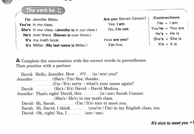 HW1 Complete Conversation 1 With Verb To Be | PDF