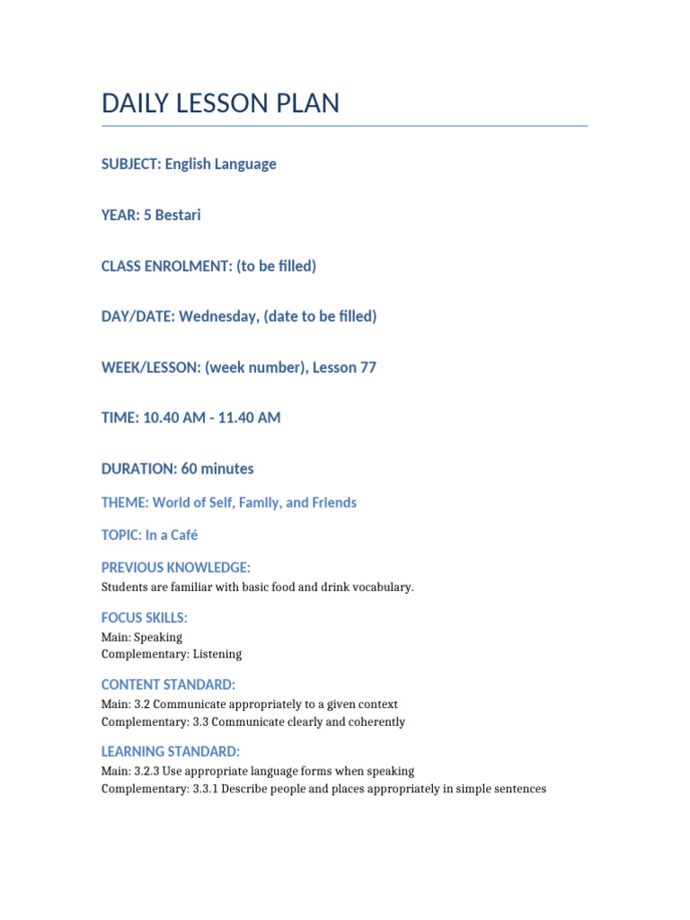 Updated_Lesson_Plan_Year_5_Bestari | PDF