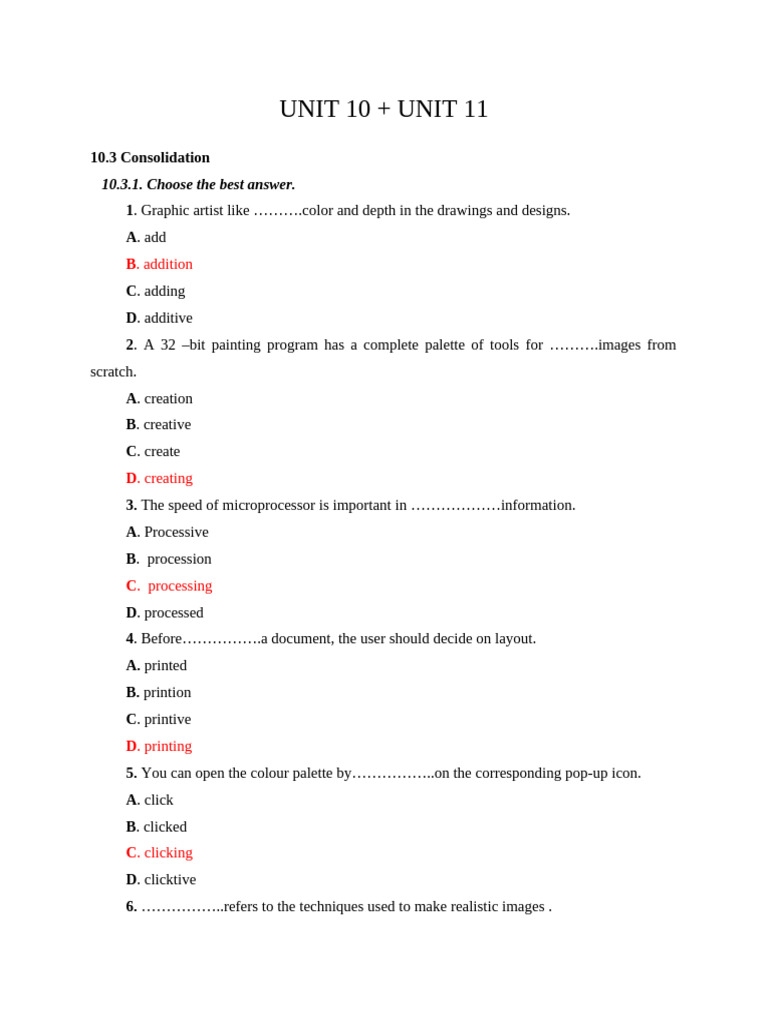 Homework UNIT 10 + UNIT 11i | PDF