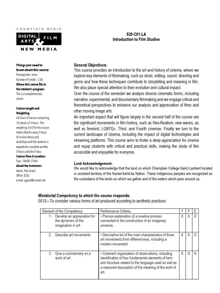 F2024 Intro To Film Studies Syllabus FINAL F2024 Intro To Film Studies ...