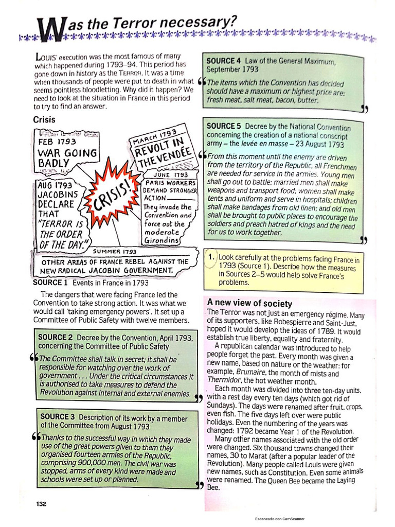 History Booklet 2nd Year - Unit 5 - French Revolution - The Terror ...