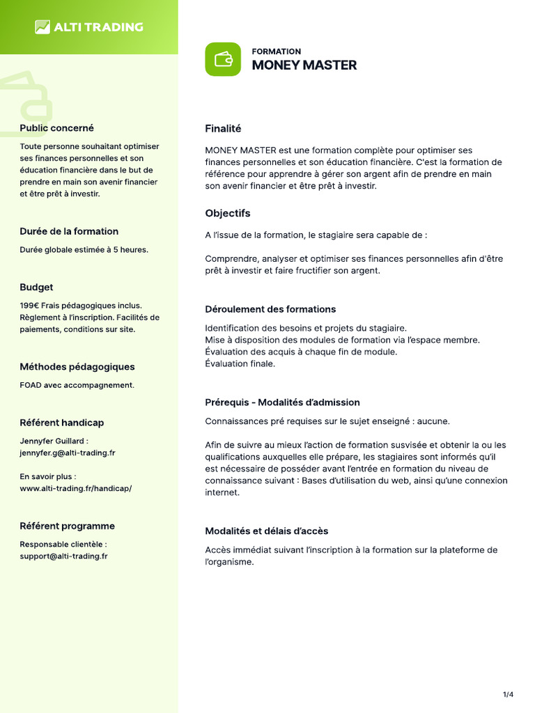 Money Master Programme | PDF