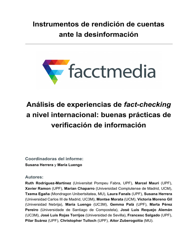 Análisis de experiencias de fact-checking | PDF