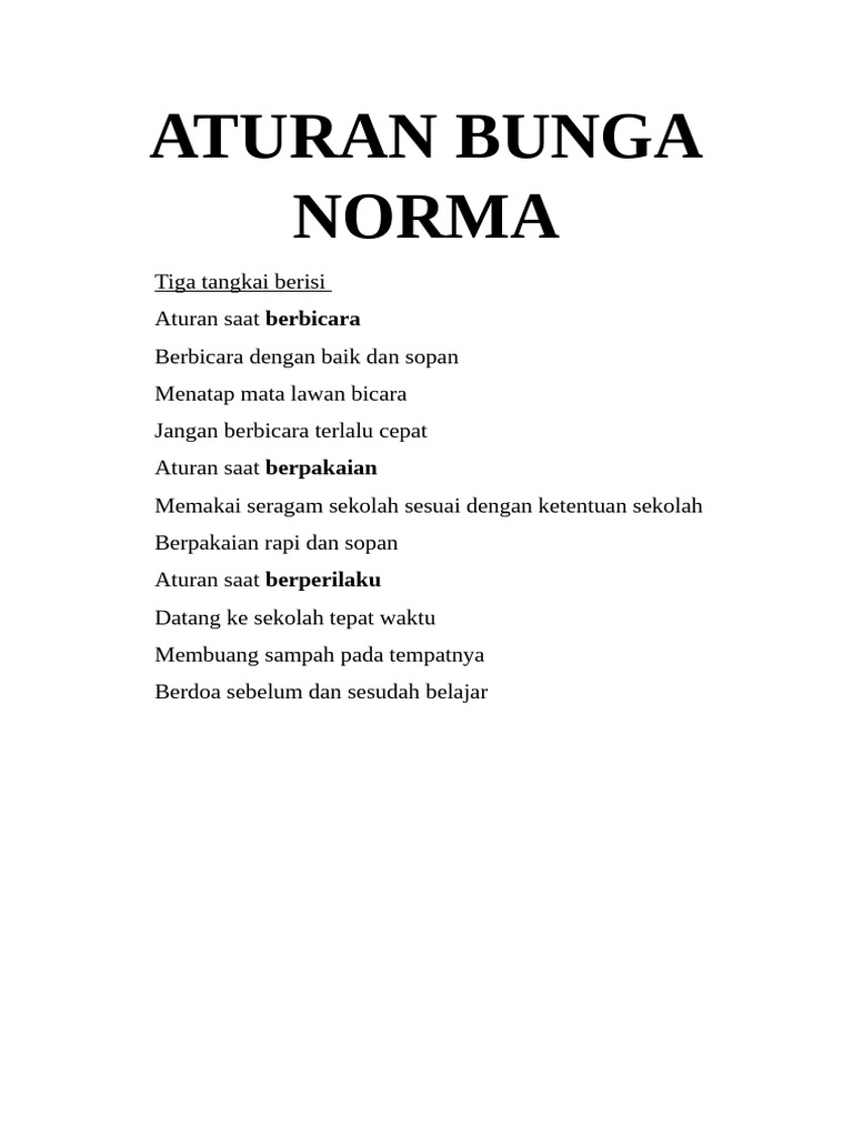 Aturan Bunga Norma | PDF