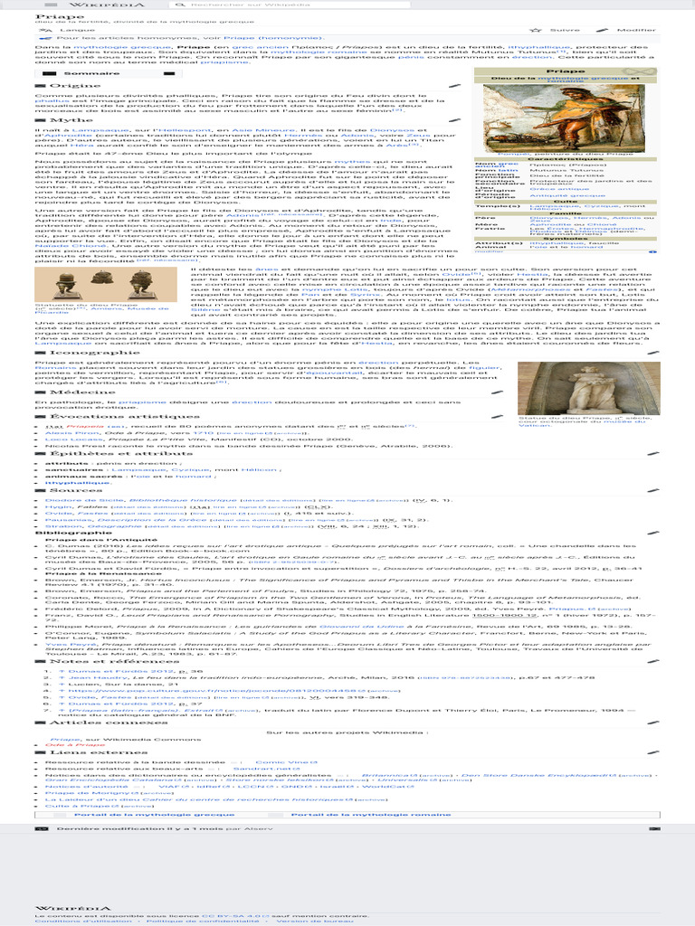 Priape - Wikipédia | PDF