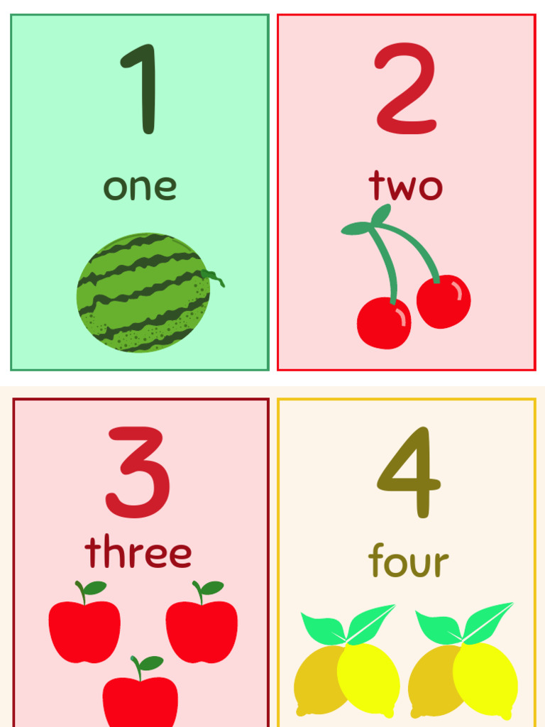 Colorful Number Flashcards | PDF