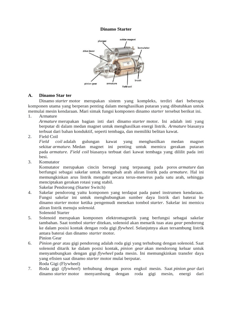 Materi Dinamo Starter | PDF