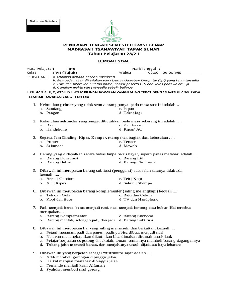 Ips Pas Genap 7 | PDF