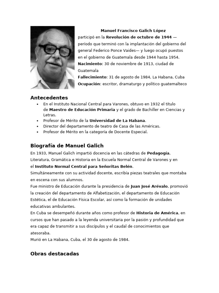 Manuel Francisco Galich López | PDF
