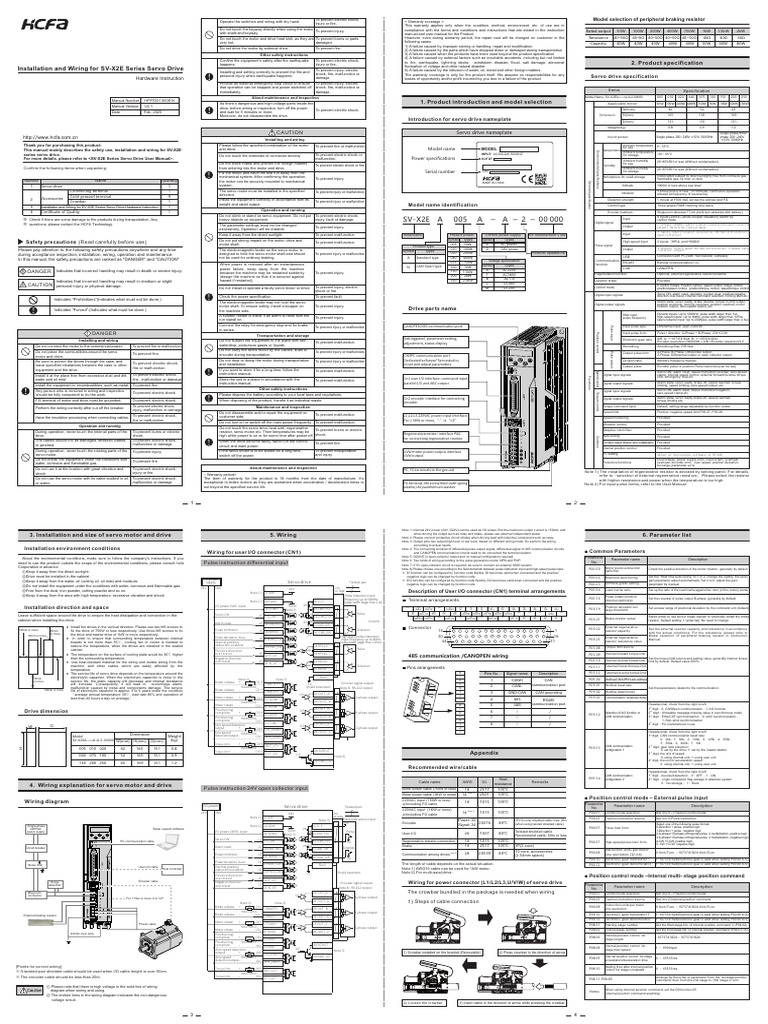 SV-X2E Servo Drive Hardware Instruction-V2.0 | PDF | Electrical Wiring ...