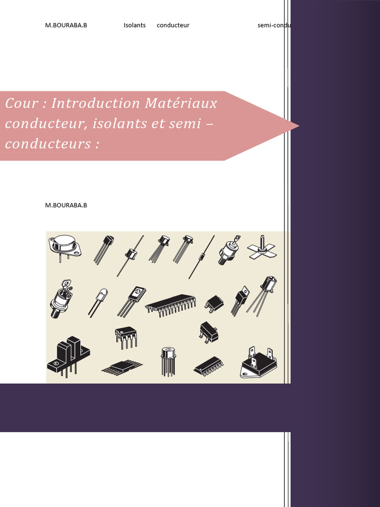 01 Introduction Matériaux Conducteur Isolants Et Semi Conducteurs | PDF
