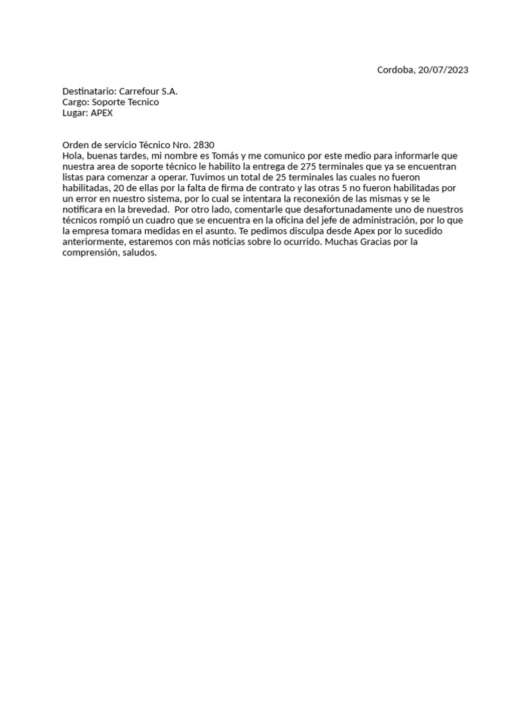 Modelo de Carta | PDF