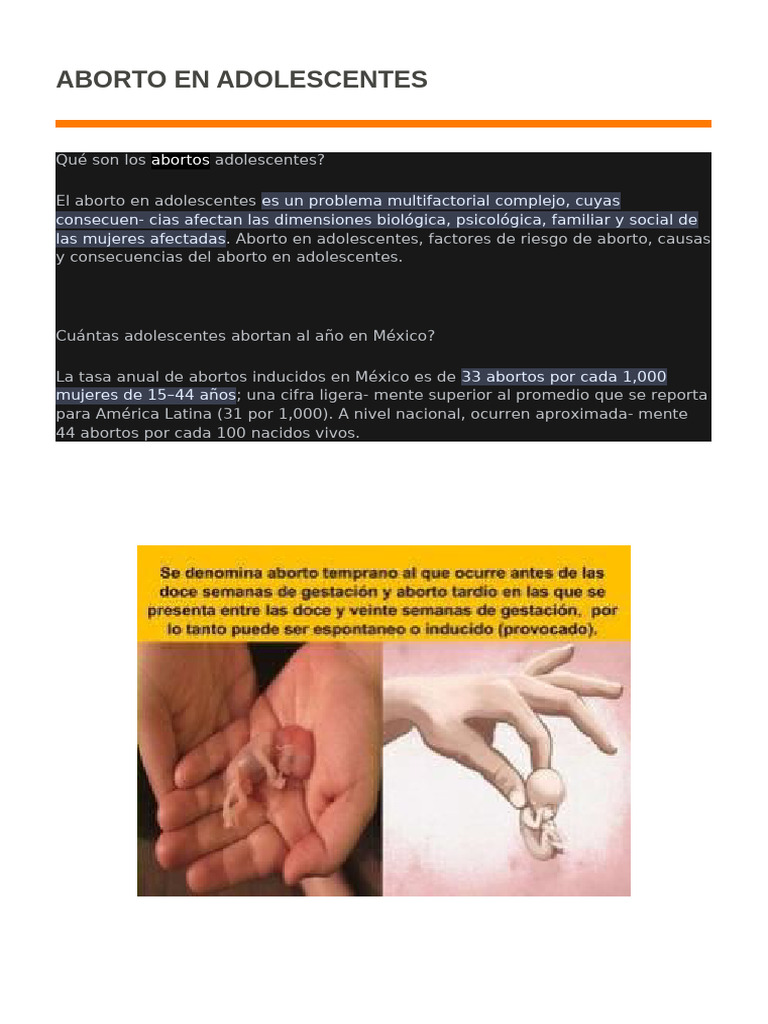 Aborto en Adolescentes: Abortos | PDF | Ciencia y matemáticas