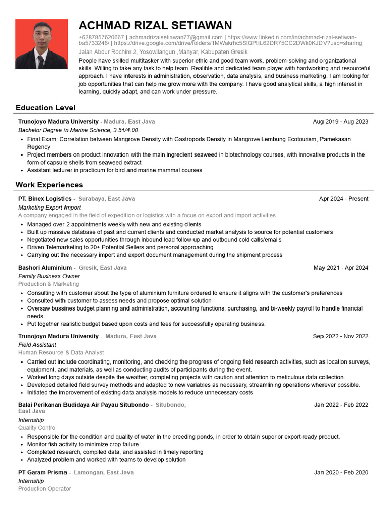 CV_Achmad Rizal Setiawan | PDF