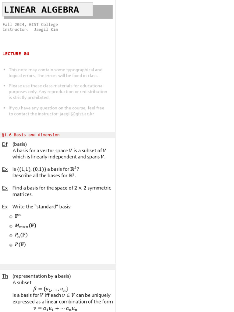LA Lecture04 | PDF
