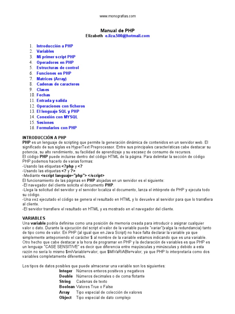 Manual PHP | PDF | Php | Servidor web