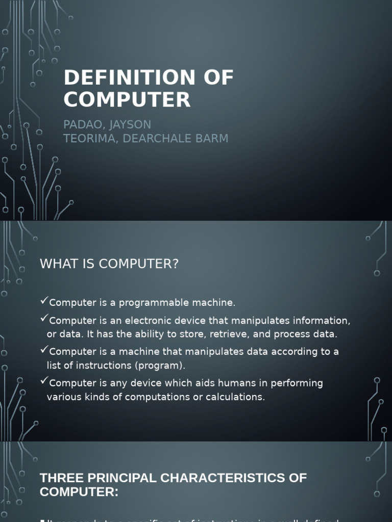 Definition of Computer | PDF