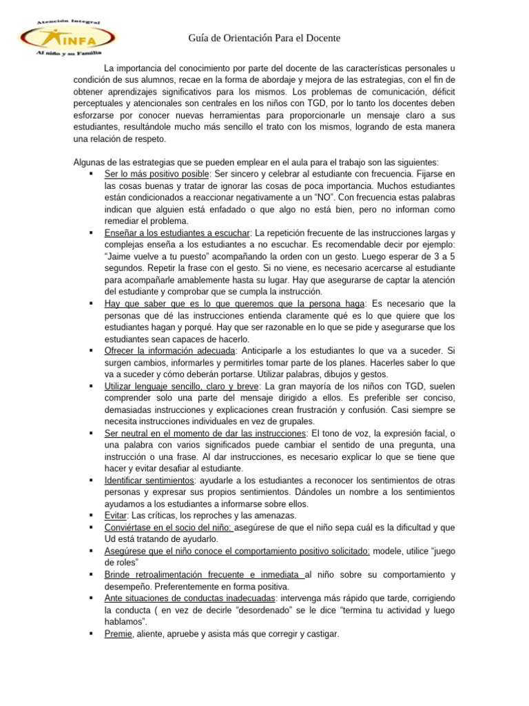 Guia para Docentes TGD | PDF