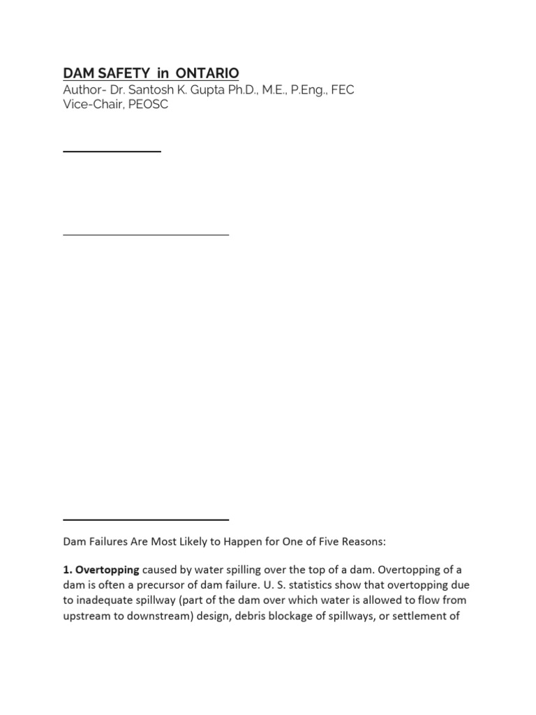 Safety of Dams | PDF