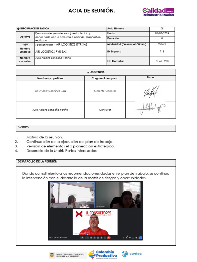 713-Acta No. 5 Acta de Reunión AIR 20240506 | PDF | Business | Negocios