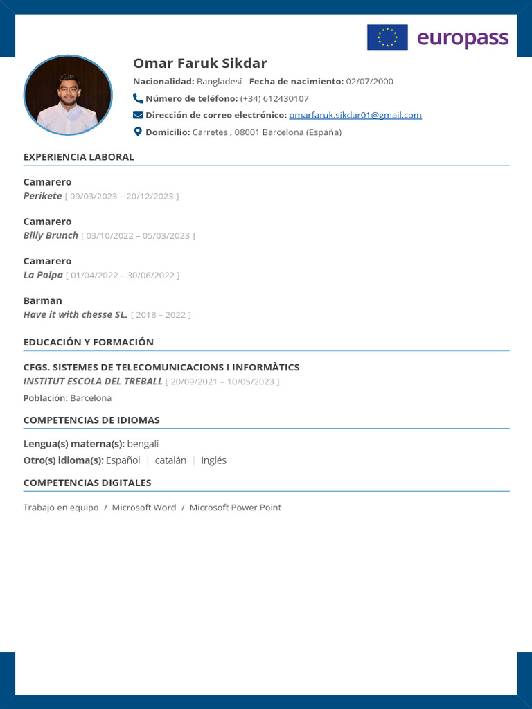 CV - Omar Faruk Sikdar | PDF