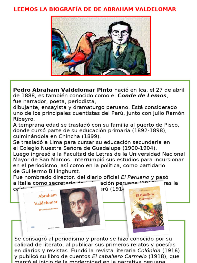 D1 FICHA COM BIOGRAFIA ABRAHAM VALDELOMAR | PDF