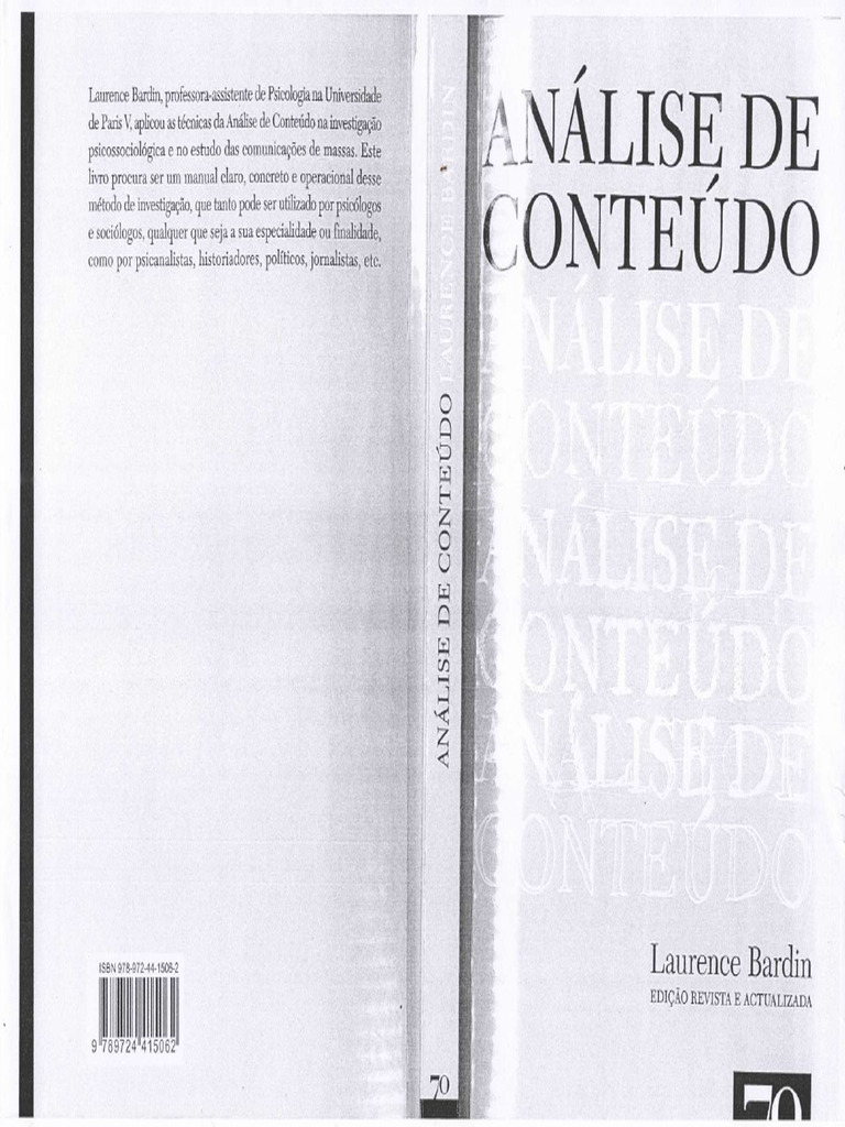 BARDIN, Laurence. Análise de Conteúdo. 4 Ed, 2016 | PDF