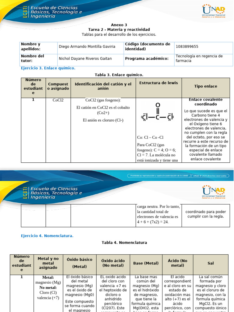 Anexo 1 - Tarea 2 (Tabla 3 y 4) | PDF